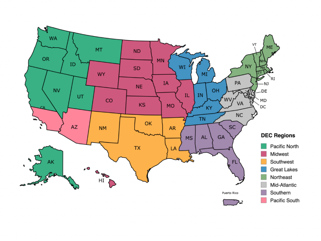 DEC Regions | National Association of District Export Councils